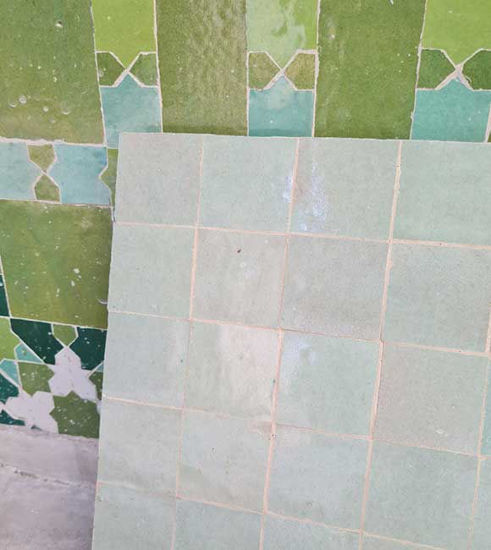 JeenaLaVie. Tea & Sage Green Terracotta Zellije "36 50 x 50mm Tiles ...