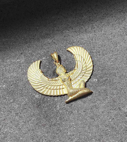 JeenaLaVie. Gold Winged Isis Necklace - Handcrafted Ancient Egyptian ...